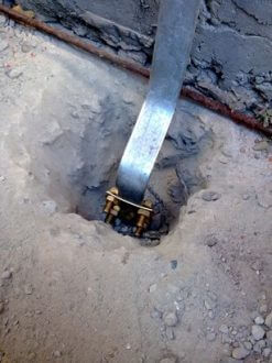 Grounding by a triangle: diagram, dimensions, installation steps