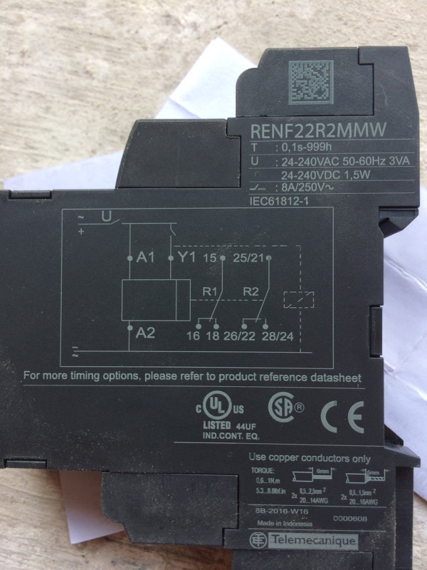 Schneider Electric RENF22R2MMW Timer Connection
